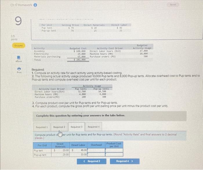 Solved Required: 1. Compute an activity rate for each | Chegg.com