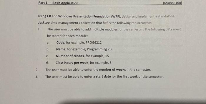 Solved Using CH and Windows Presentation Foundation (WPF), | Chegg.com