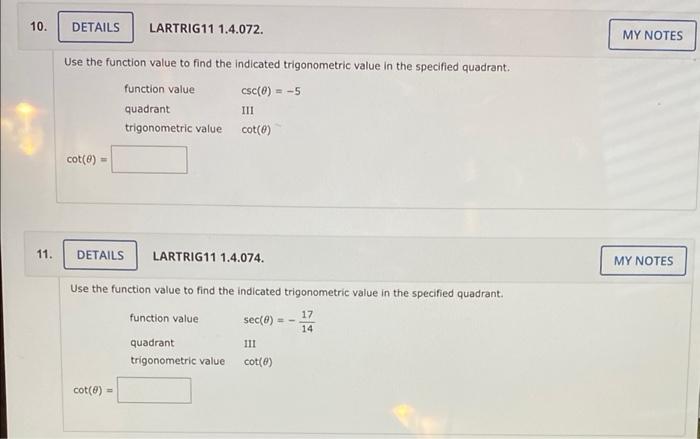 Solved Use the function value to find the indicated | Chegg.com