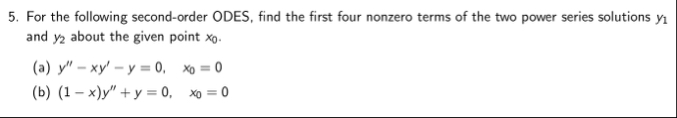 Solved For the following second-order ODES, find the first | Chegg.com