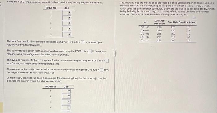 Solved Using the FCFS (first come, first served) decision | Chegg.com