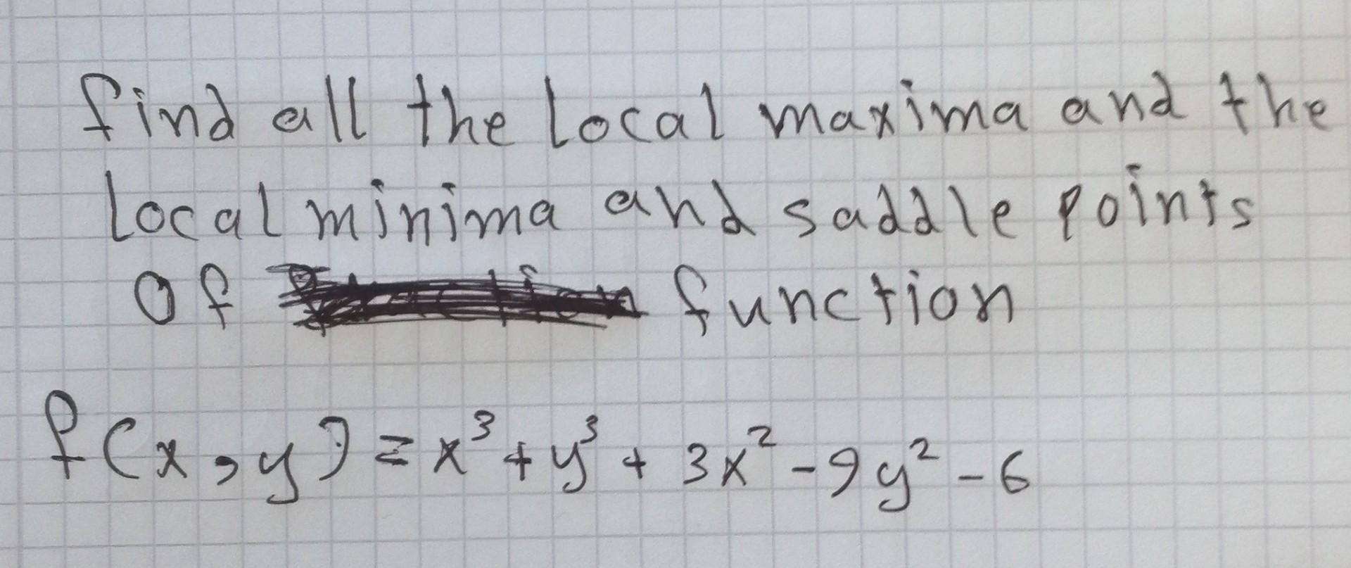 Solved find all the local maxima and the local minima and | Chegg.com