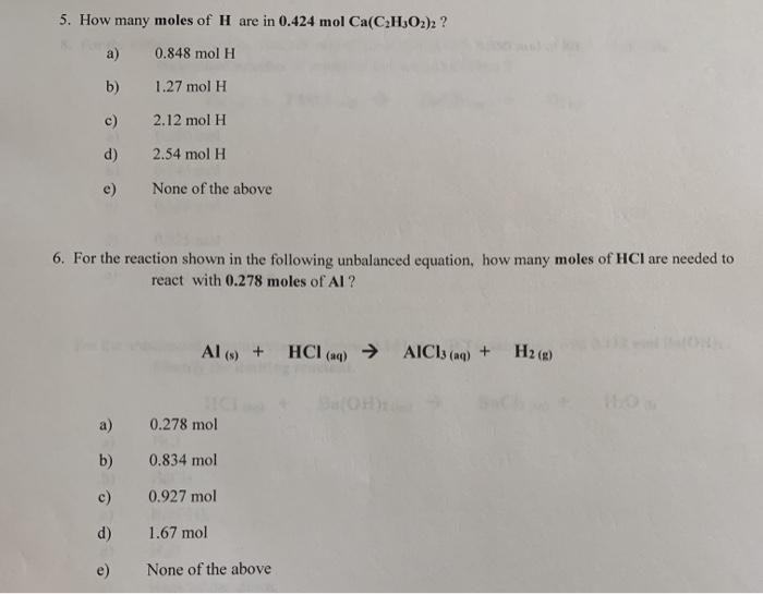 Solved How do I find moles from a compound? and how do i | Chegg.com