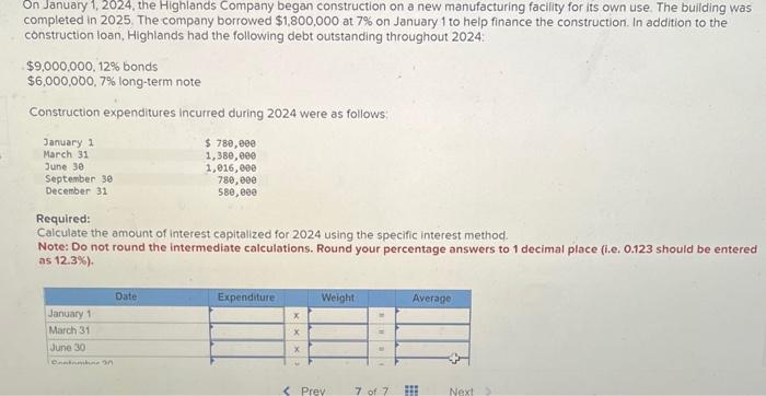 Solved On January 1,2024 , the Highlands Company began | Chegg.com