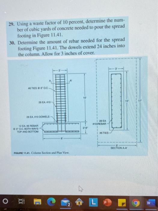 Solved 29. Using a waste factor of 10 percent, determine the | Chegg.com