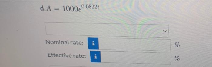 Solved Examine the formulas below for a $1000 investment. | Chegg.com