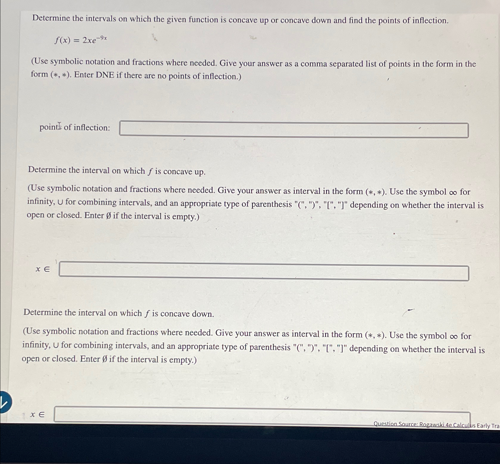 Solved Determine the intervals on which the given function | Chegg.com