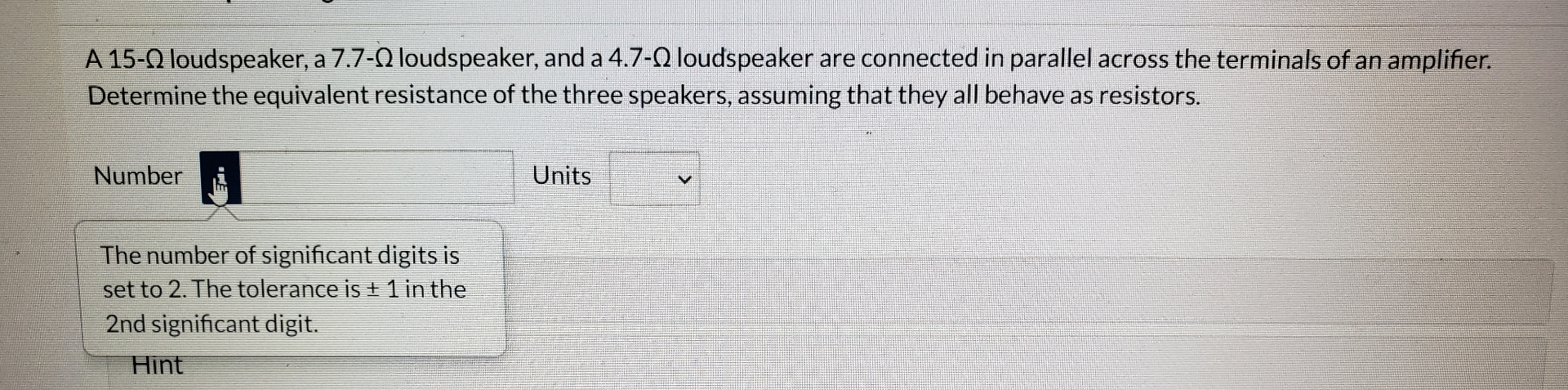 Solved A 15- Ω ﻿loudspeaker, a 7.7-Ω ﻿loudspeaker, and a | Chegg.com