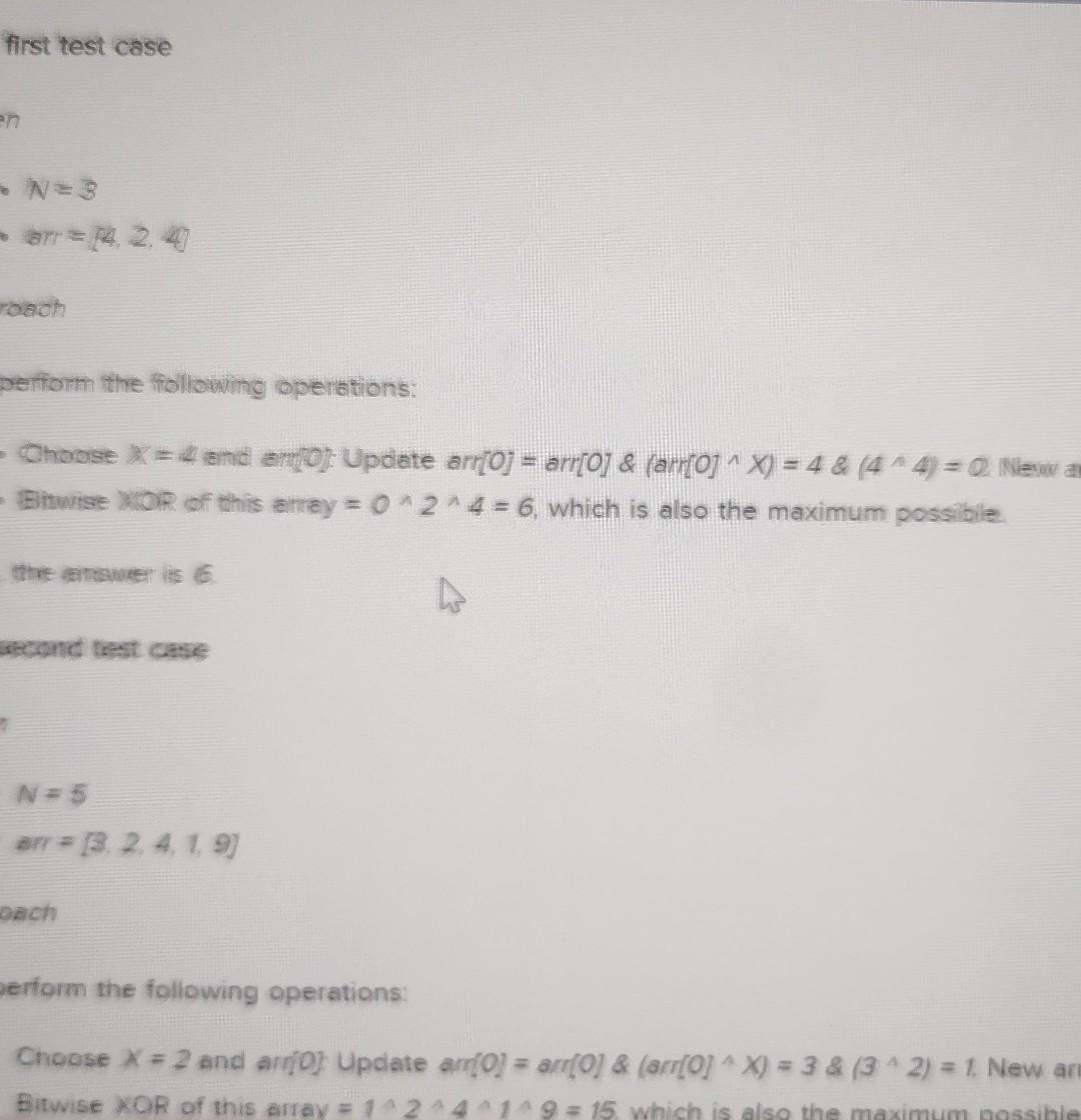 Solved Question 1 Maximum XOR You are given an array arm of | Chegg.com