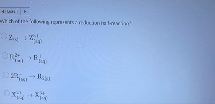 Solved Which of the following represents a reduction | Chegg.com