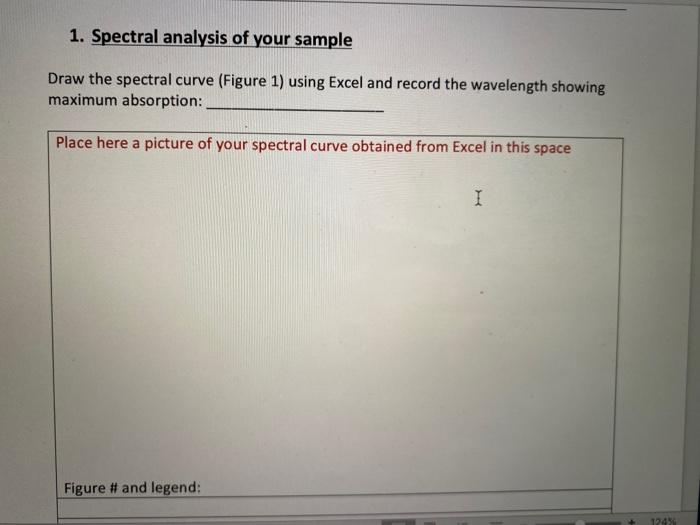 1. Spectral analysis of your sample Draw the spectral | Chegg.com