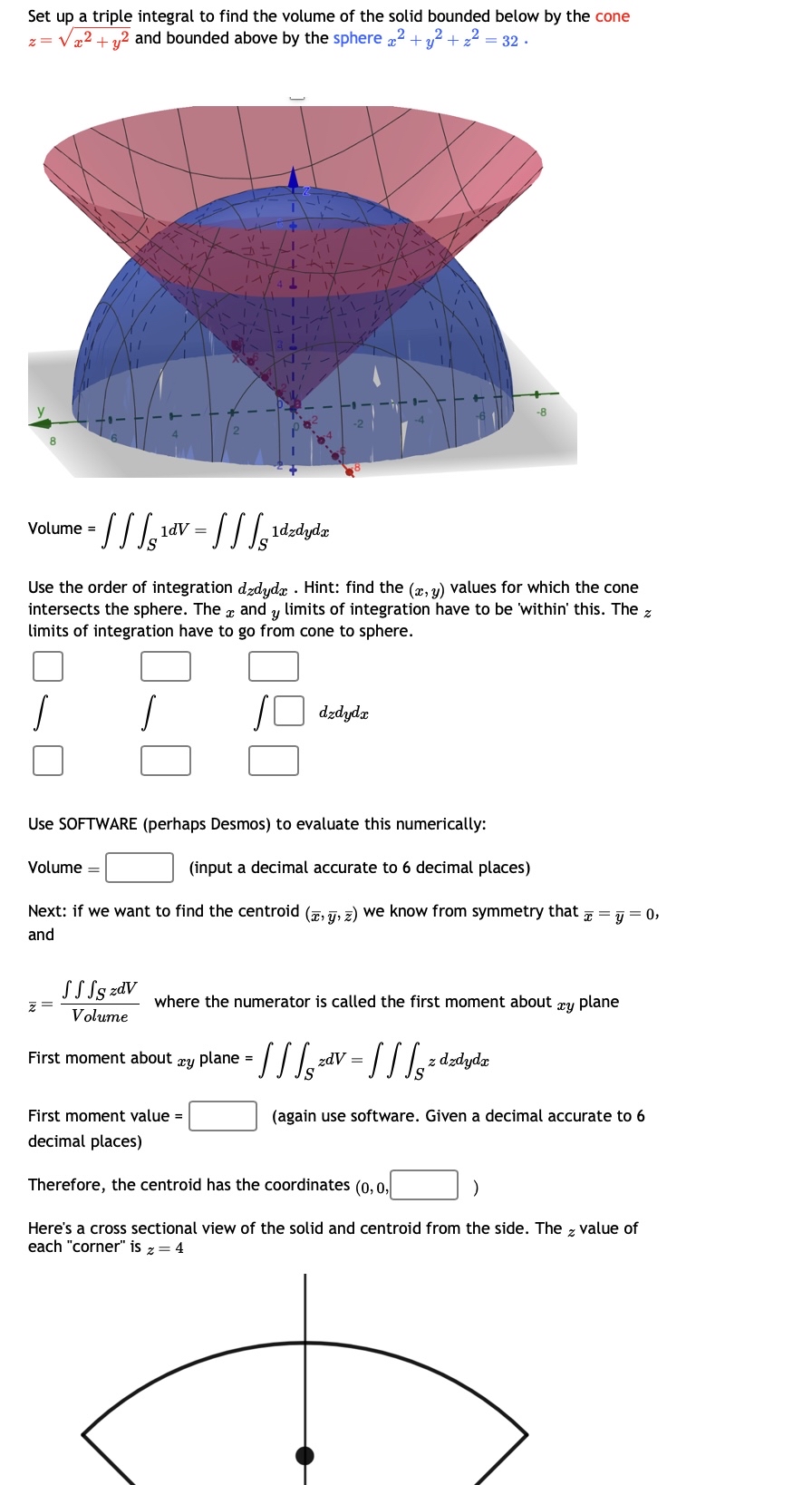 Solved Set up a triple integral to find the volume of the | Chegg.com