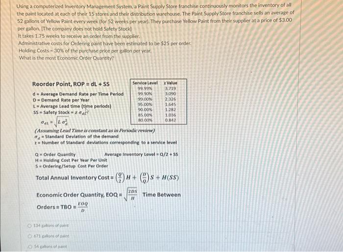 Solved Using a computerized Inventory Management System, a | Chegg.com