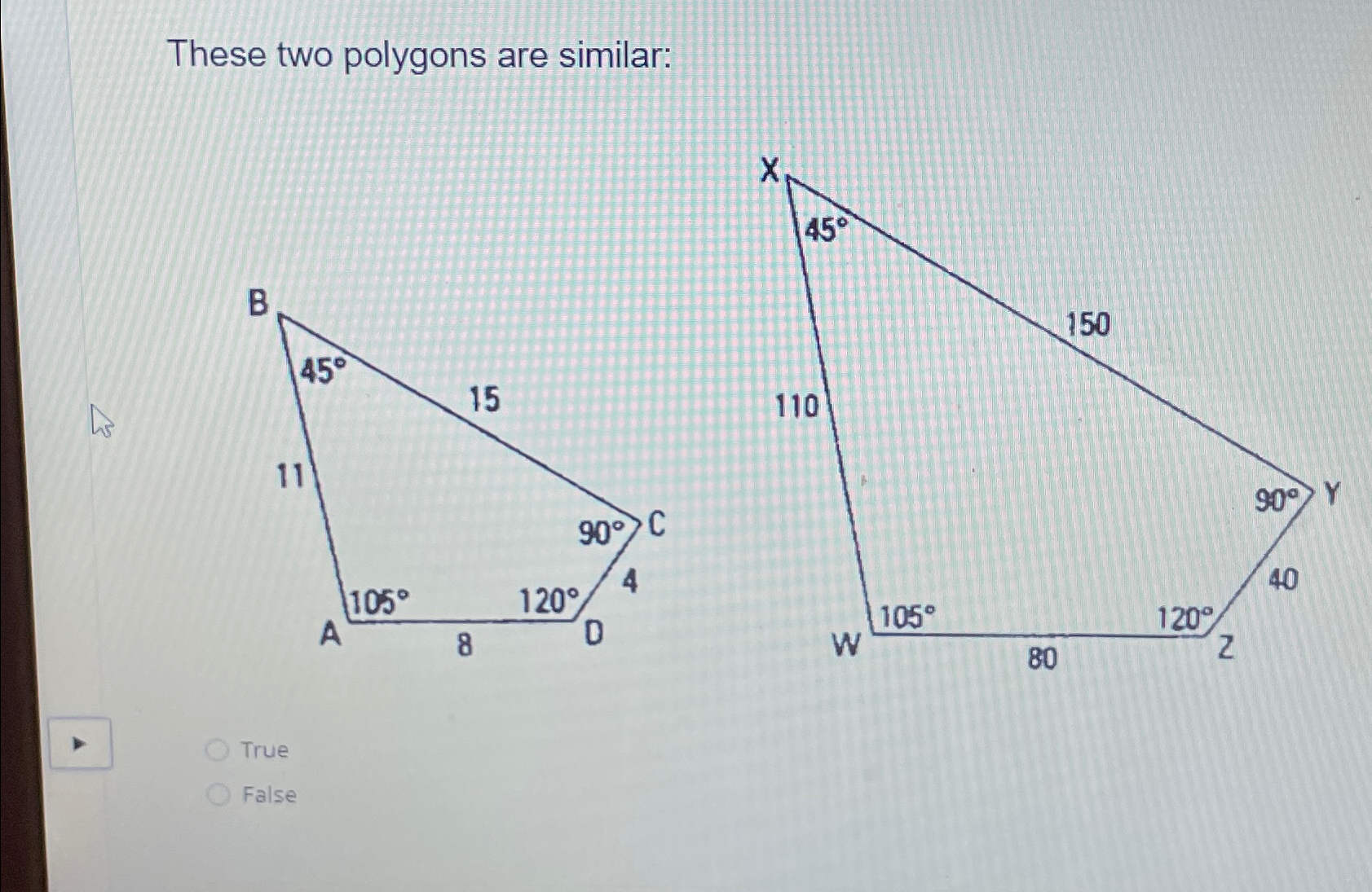 Solved These two polygons are similar: | Chegg.com