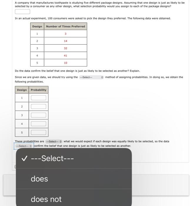 Solved A company that manufactures toothpaste is studying | Chegg.com