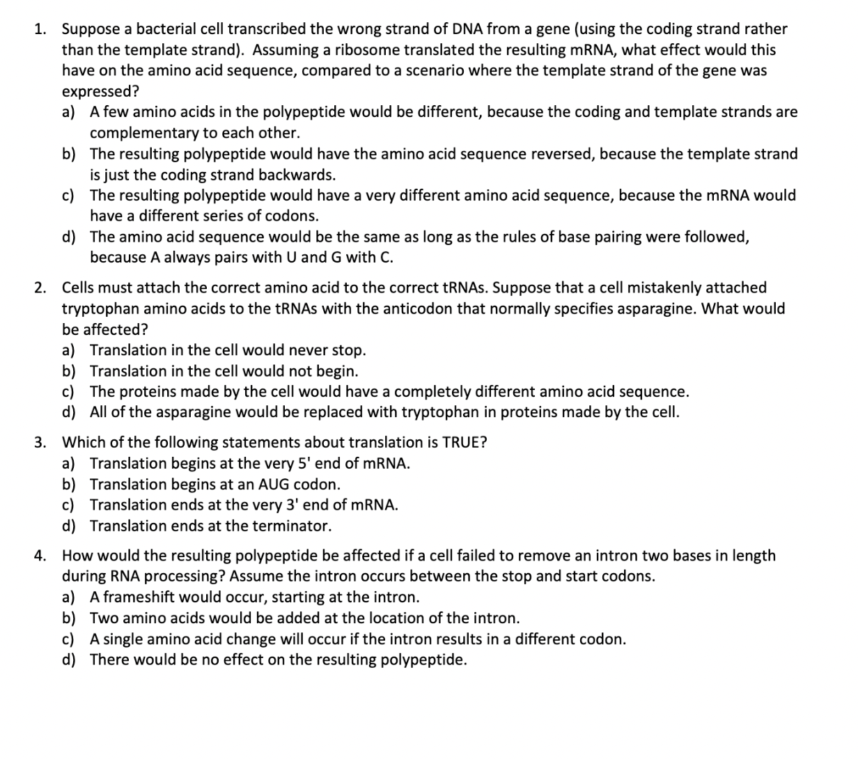 Solved 333333- - 1- ﻿Suppose a bacterial cell transcribed | Chegg.com