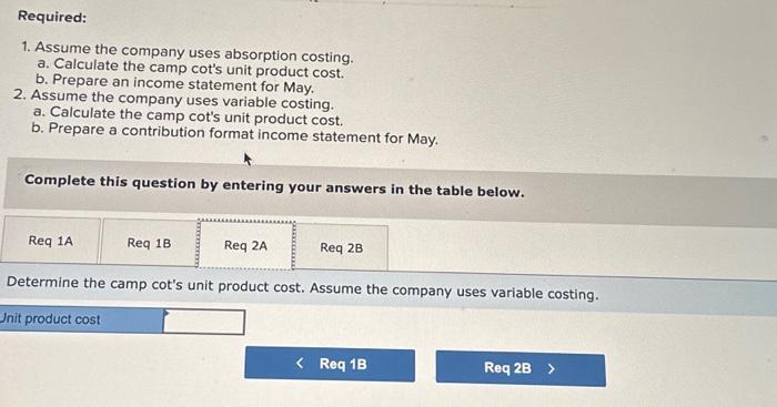 Solved Problem 6-20 (Algo) Variable and Absorption Costing | Chegg.com