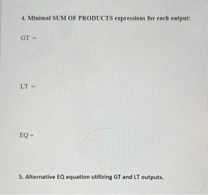 Solved 3.4. Minimal SUM OF PRODUCTS expressions for each | Chegg.com