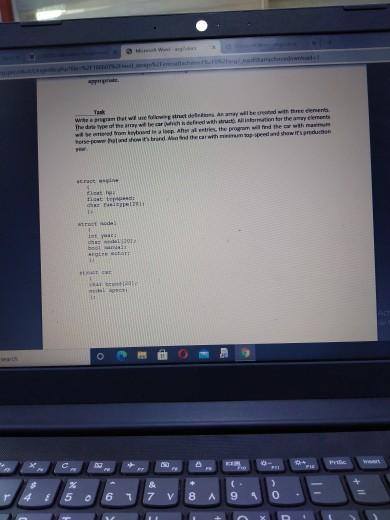 Solved Write a program that will use following struct | Chegg.com