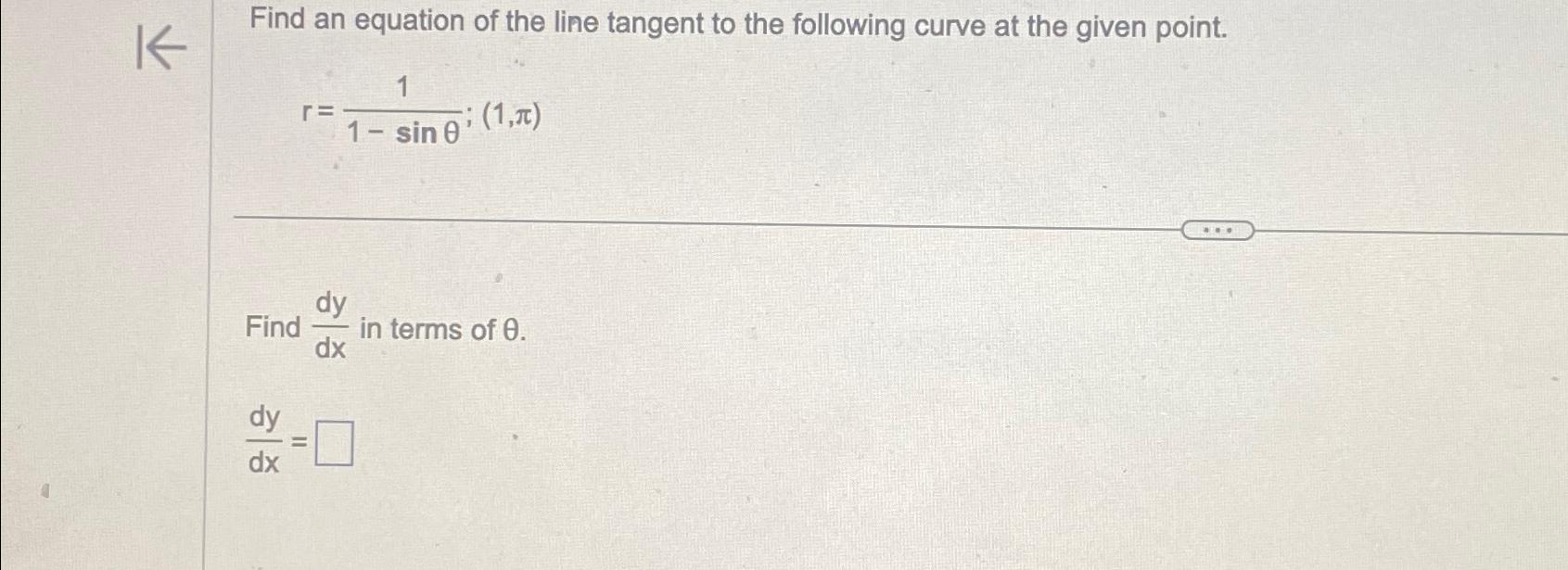 Solved Find an equation of the line tangent to the following | Chegg.com