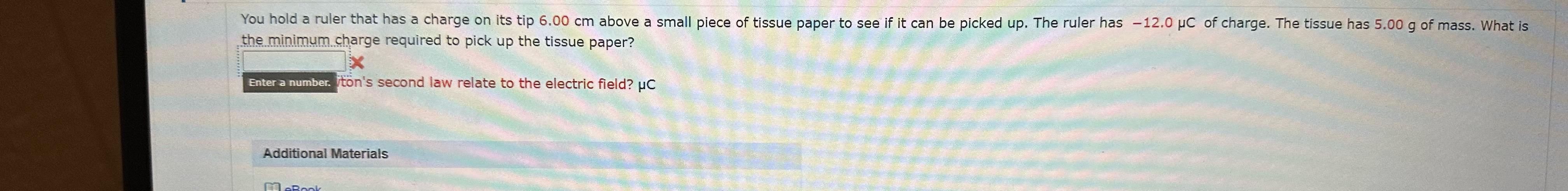 Solved You hold a ruler that has a charge on its tip 6.00cm | Chegg.com