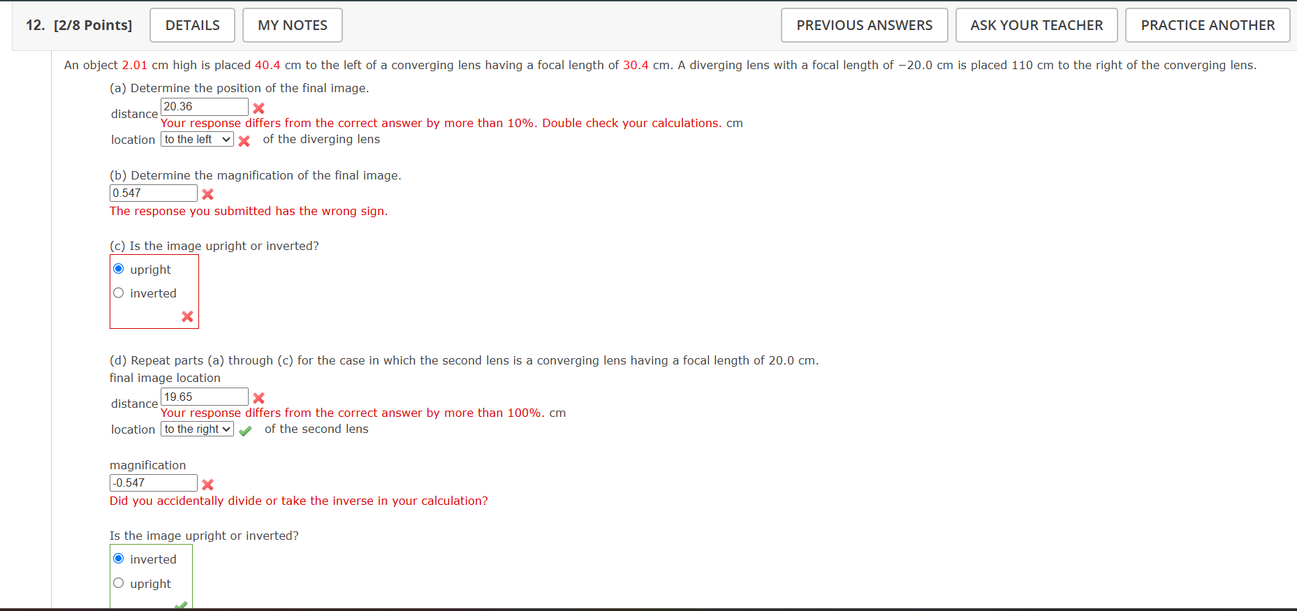 Solved (a) ﻿Determine the position of ﻿the final | Chegg.com
