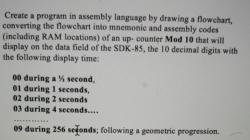 Create a program in assembly language by drawing a | Chegg.com