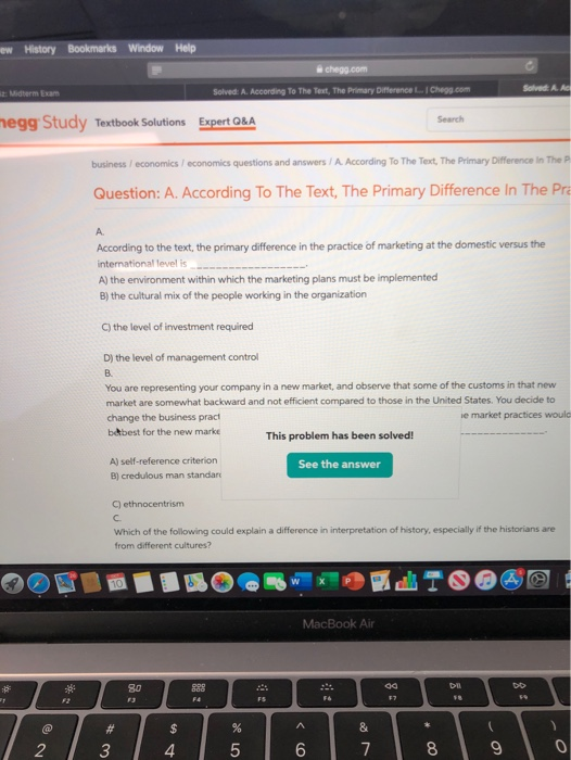 History Bookmarks Window Help chegg.com Midterm Exam | Chegg.com