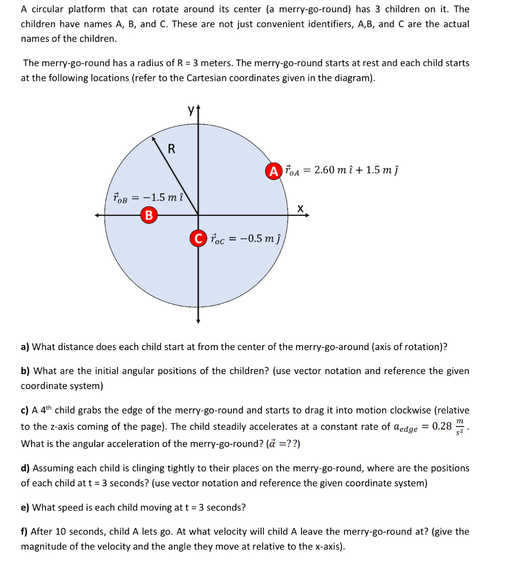 Solved by an EXPERT A circular platform that can rotate around its center | Chegg.com