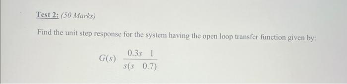 Solved Find the unit step response for the system having the | Chegg.com