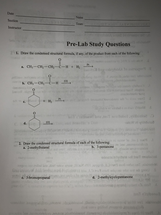 Solved Date Name Section Instructor Team Pre-Lab Study | Chegg.com