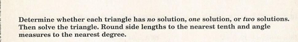 Solved Determine whether each triangle has no solution, one | Chegg.com