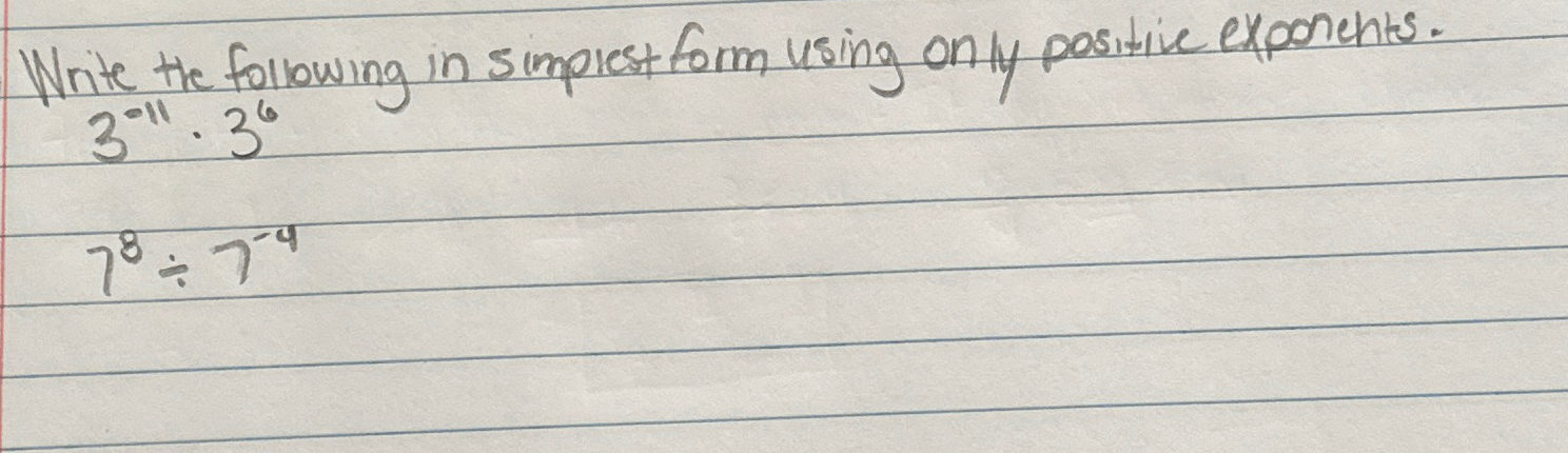 Solved Write the following in simplest form using only | Chegg.com