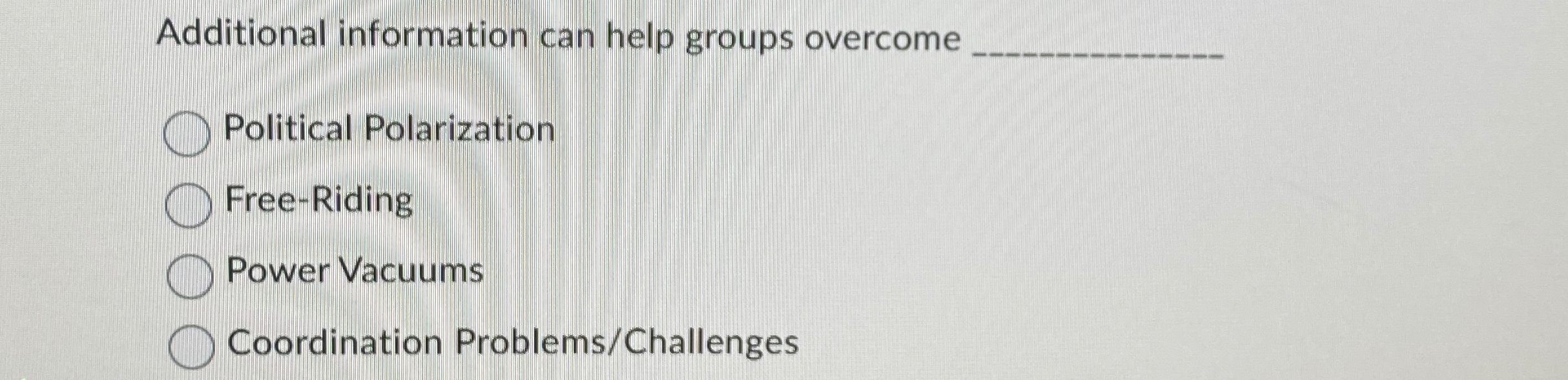 Solved Additional information can help groups overcome | Chegg.com