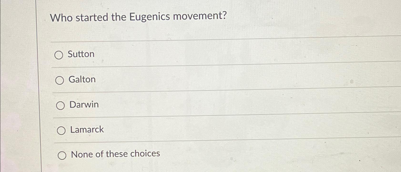 Solved Who started the Eugenics | Chegg.com