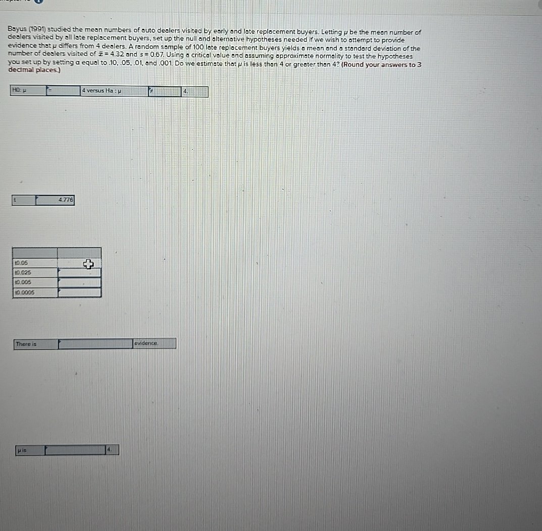 Solved Bayus (1991) ﻿studied the mean numbers of auto | Chegg.com