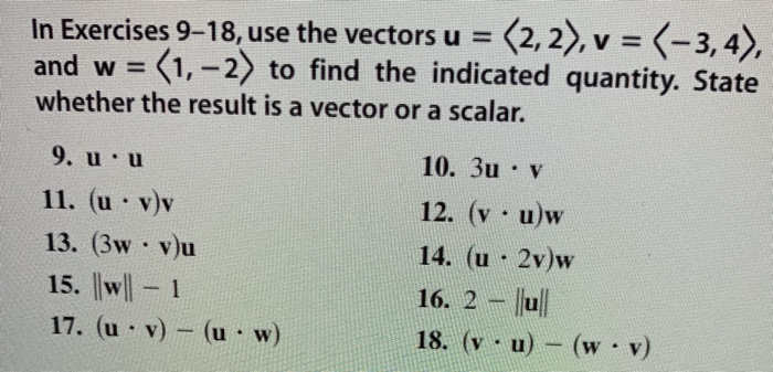 Solved In Exercises 9-18, use the vectors u = (2, 2), v = | Chegg.com