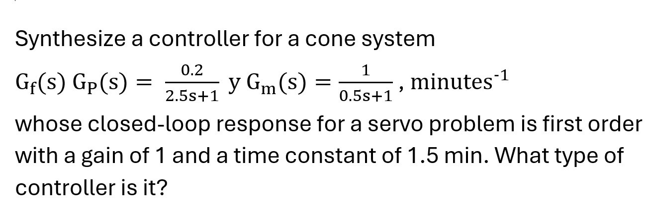 Solved Synthesize a controller for a cone | Chegg.com