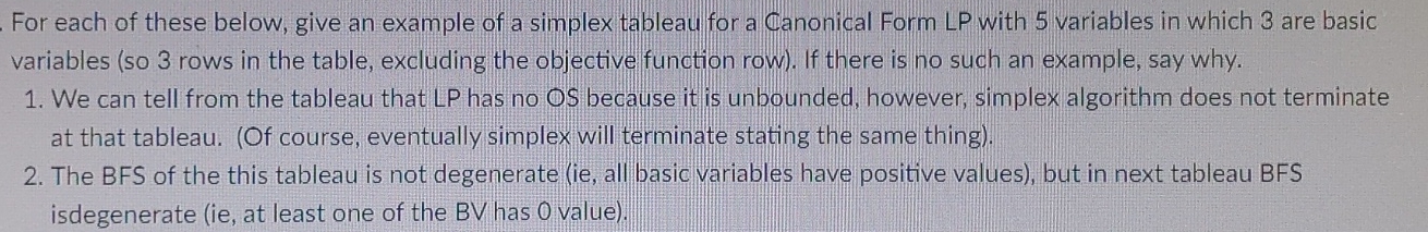 Solved For each of these below, give an example of a simplex | Chegg.com