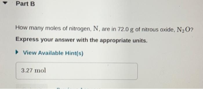 Solved How many moles of nitrogen, N, are in 72.0 g of | Chegg.com