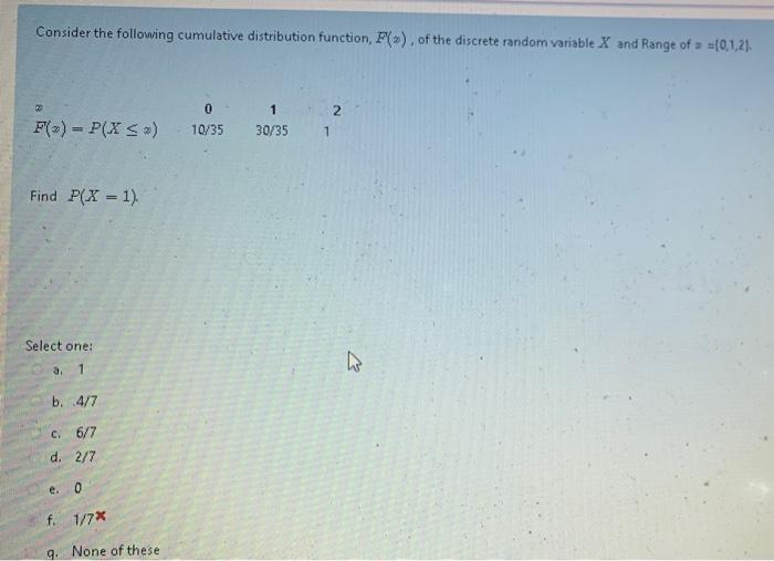 Solved Consider the following cumulative distribution | Chegg.com