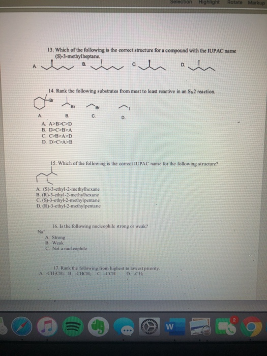Solved Selection Highlight Rotate Markup 13. Which of the | Chegg.com