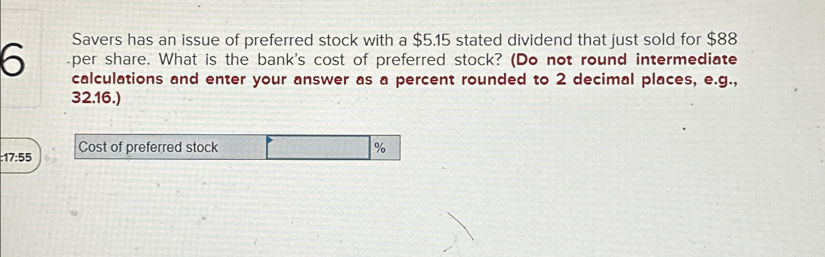 Solved Savers has an issue of preferred stock with a $5.15 | Chegg.com