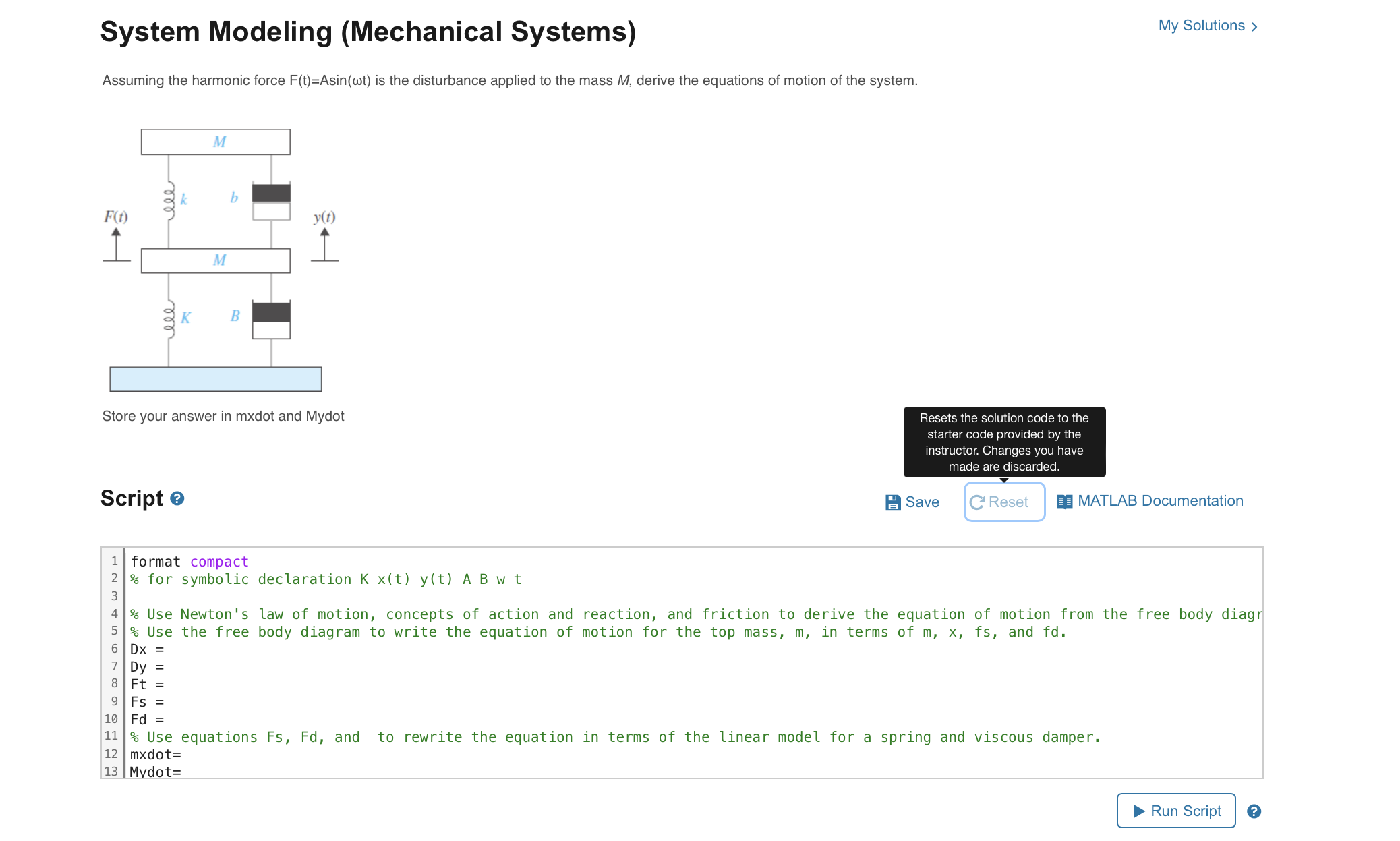 Solved System Modeling (Mechanical Systems)Assuming the | Chegg.com