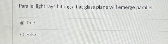 Solved Parallel light rays hitting a flat glass plane will | Chegg.com