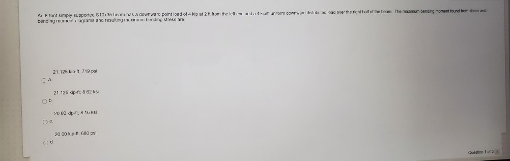 Solved An B-foot simply supported S10x35 beam has a downward | Chegg.com