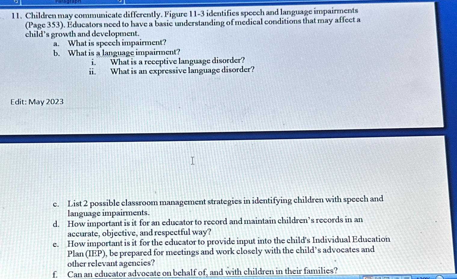 Solved Children may communicate differently. Figure 11-3 | Chegg.com
