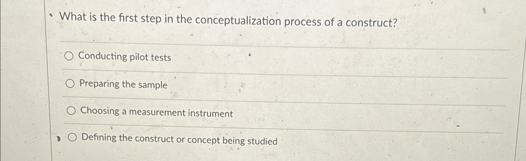 Solved What is the first step in the conceptualization | Chegg.com