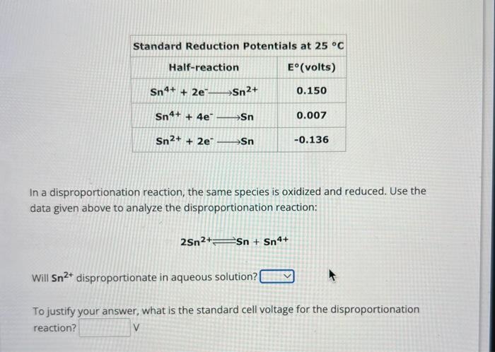 Solved In A Disproportionation Reaction The Same Species Is