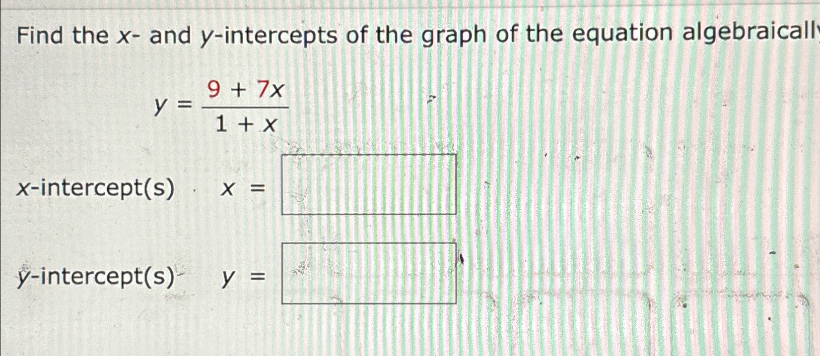 Solved Find the x - ﻿and y-intercepts of the graph of the | Chegg.com